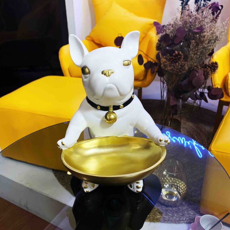 Gold Resin Dog with Tray – Housewifery