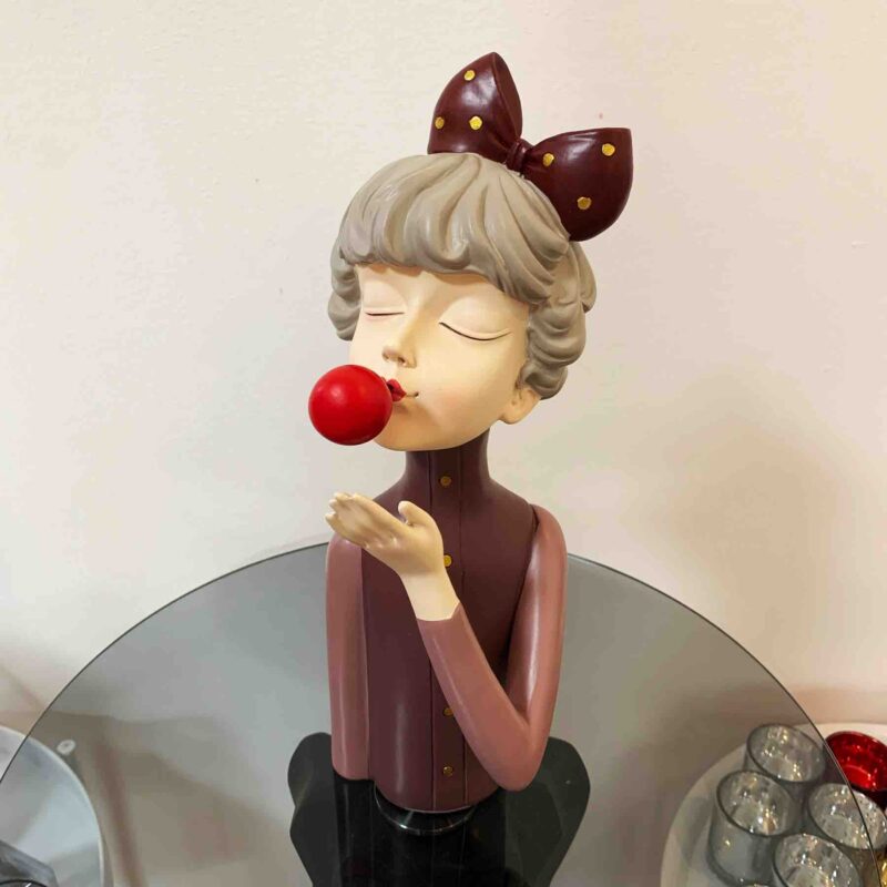 Resin Girl with Bubble in Maroon Jacket – Housewifery