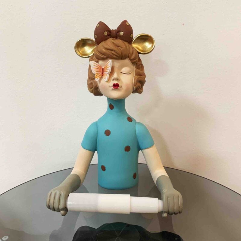Resin Girl with Butterfly Tissue Holder – Housewifery