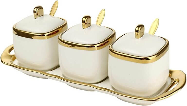 3 in 1 Ceramic Condiments Container- square – Housewifery