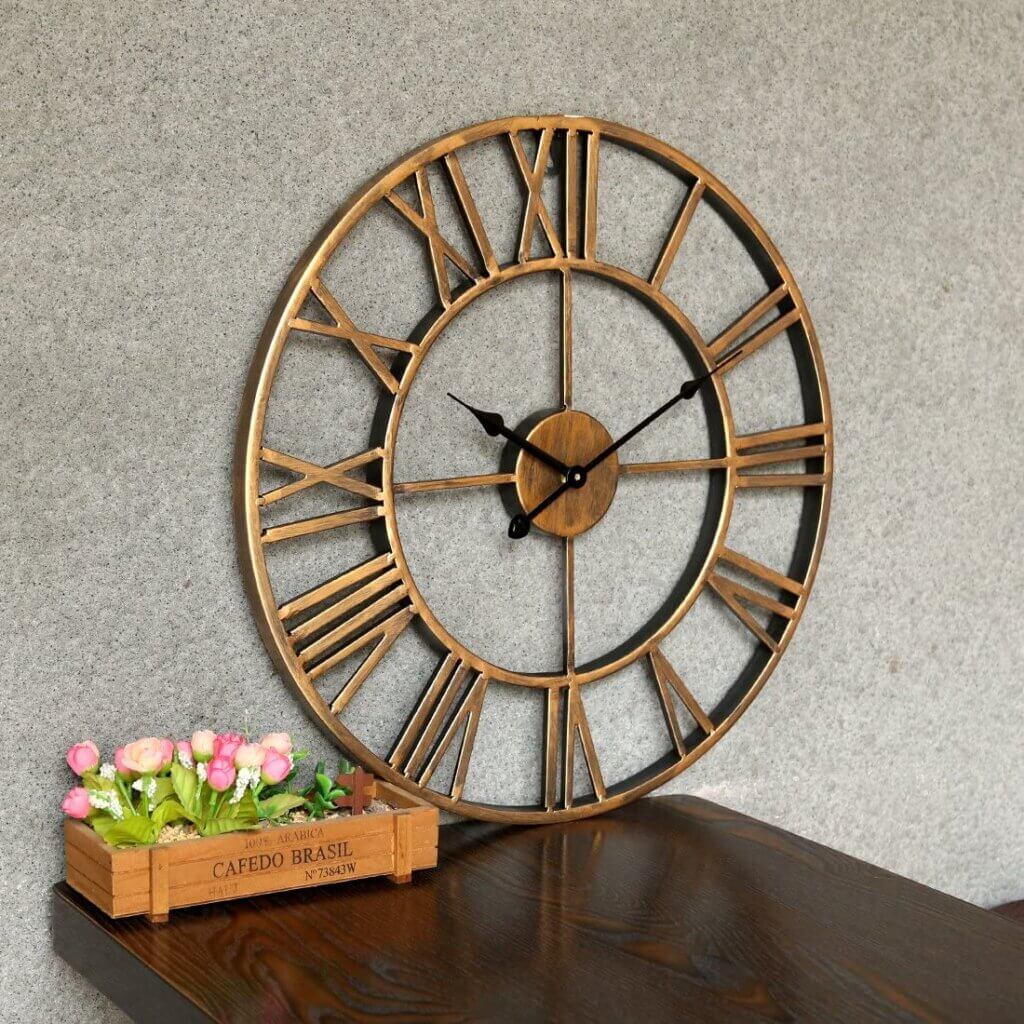 Metal Roman Numeral Wall Clock – Housewifery