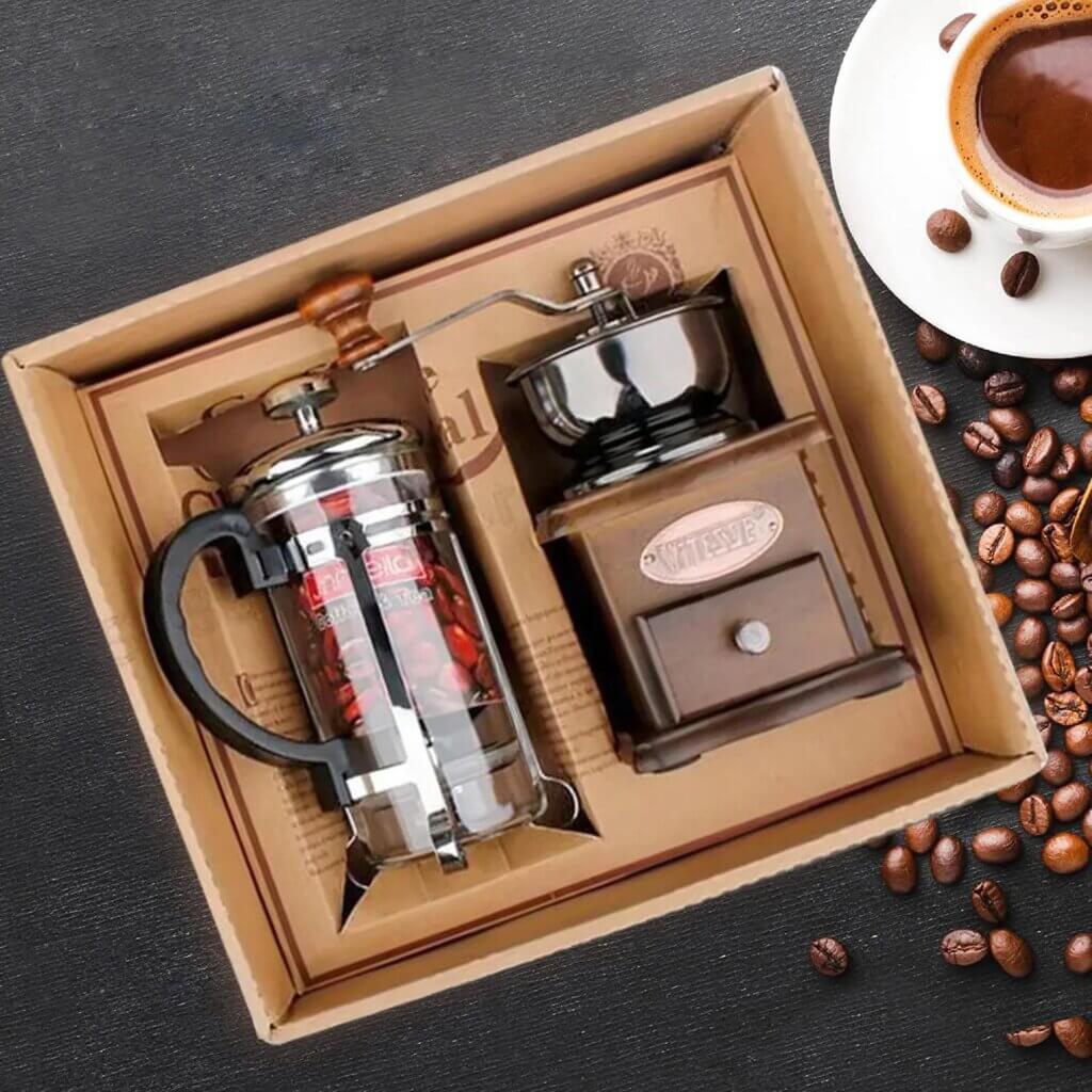 Vintage Style Manual Coffee Grinder Hand Grinder & French Press Coffee ...