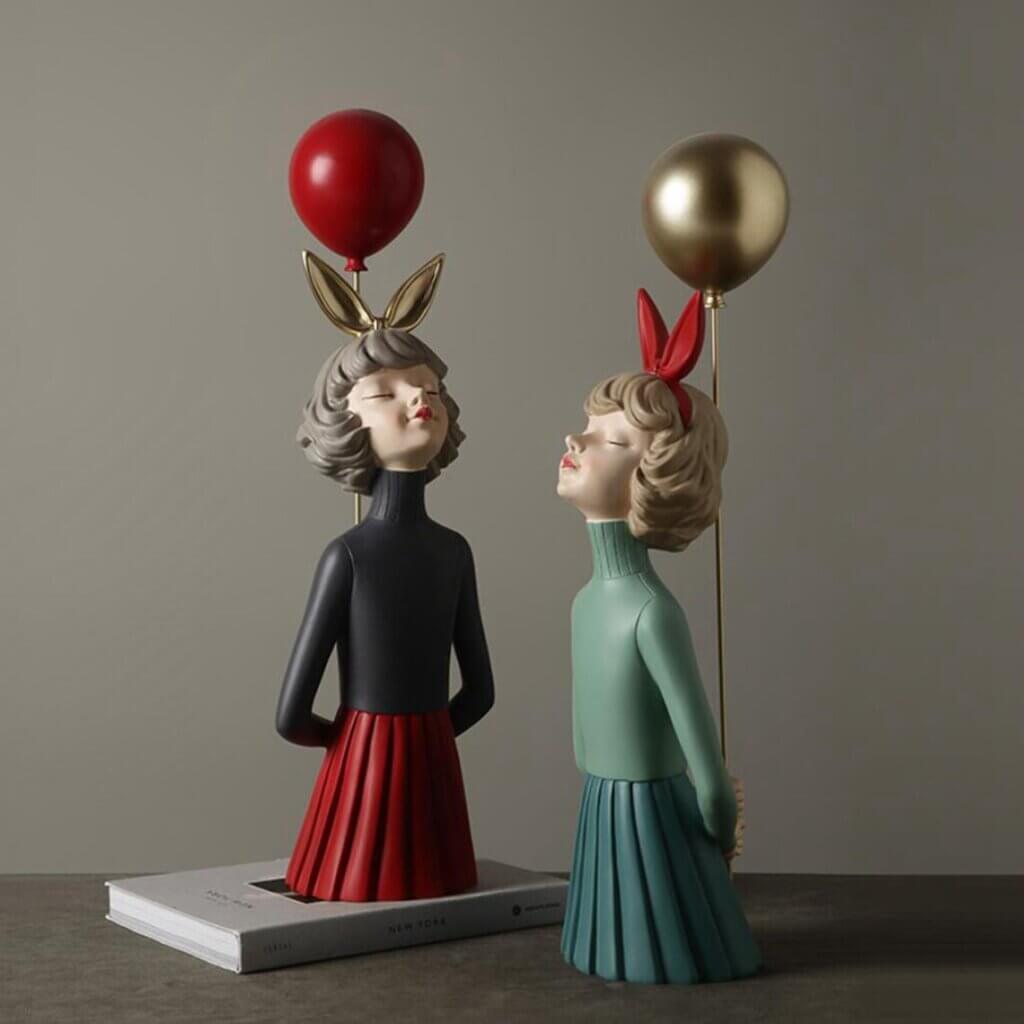 Creative Balloon Resin Girl Decoration – Housewifery